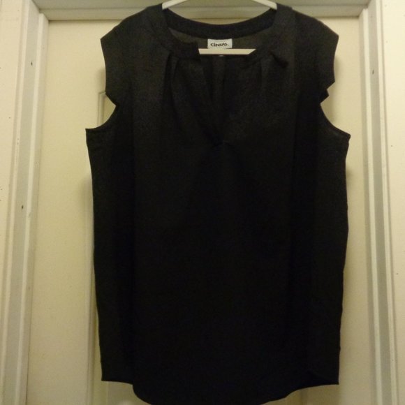 Cintas | Tops | Cintas Black Crepey W Modified Sleeveless Drapey Blouse ...